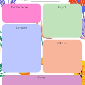 Printable and Colorful Daily Planner Instant Download in Pdf - Etsy