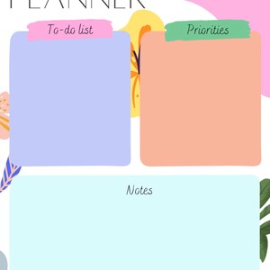 Printable and Colorful Daily Planner Instant Download in Pdf - Etsy