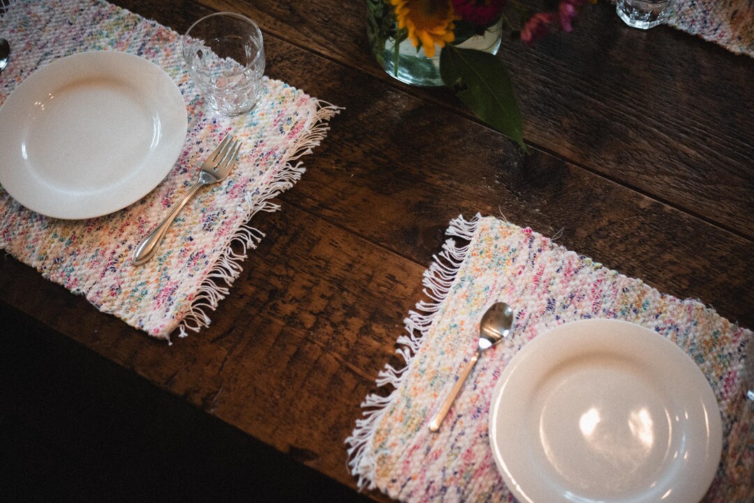 Set of Four 100% Cotton Rainbow Multicolor Handwoven Placemats - Etsy