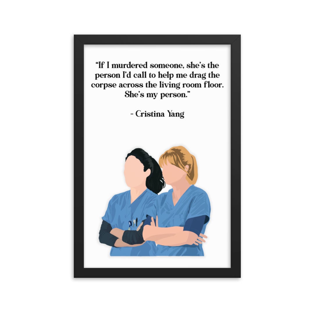 Greys Anatomy Poster, Cristina and Meredith PNG, 12x18, TV Show Lover ...