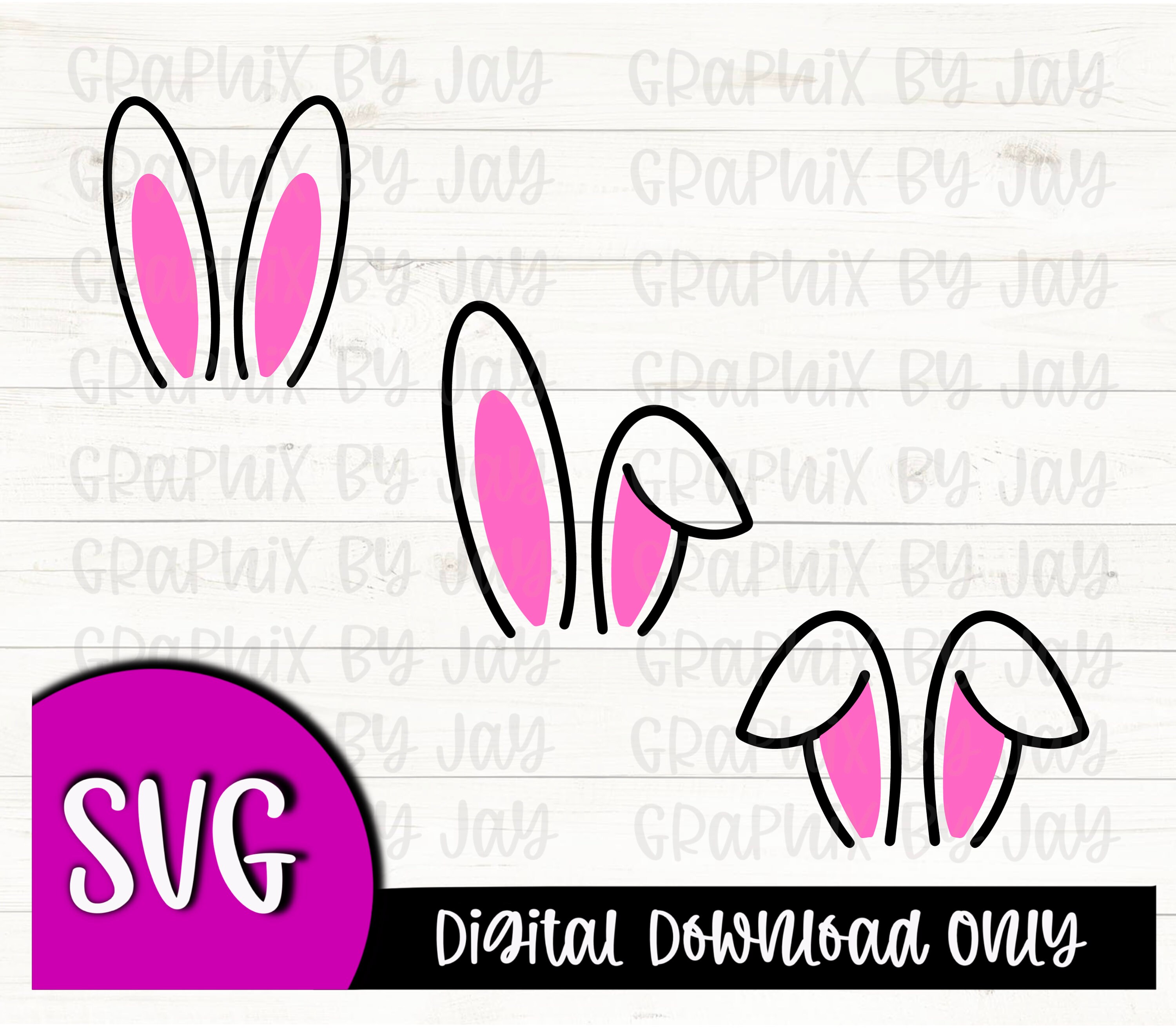 Bunny Ears SVG Bundle, Easter Bunny SVG, Rabbit Ears Svg, Easter Svg ...
