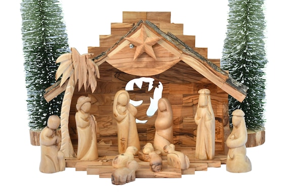 Large Nativity Set Wooden Nativity Set for Christmas - Etsy