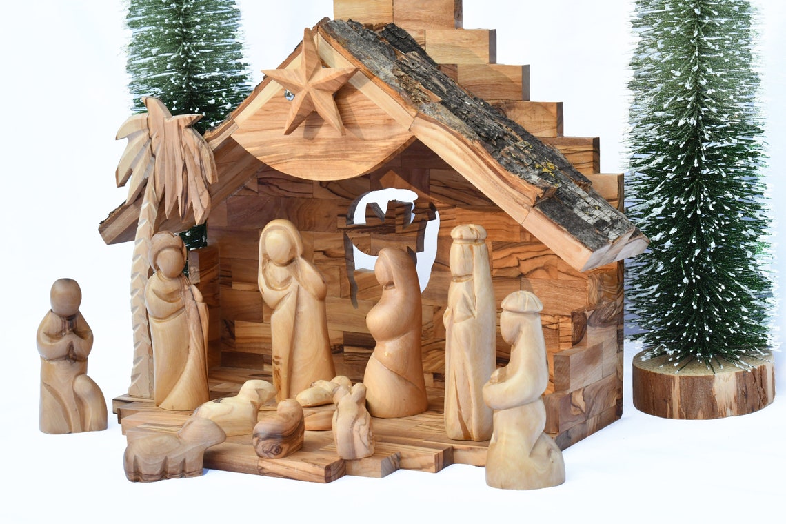 Large Nativity Set Wooden Nativity Set for Christmas - Etsy