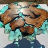 Custom Order Walnut Wood Red Metallic Epoxy Table live Edge-resin Table ...