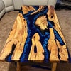 Custom Order Walnut Wood Red Metallic Epoxy Table live Edge-resin Table ...