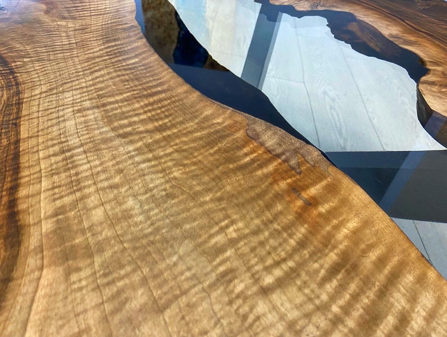 Custom Order Diameter, Round Walnut Wood, Clear Epoxy Dining Table ...
