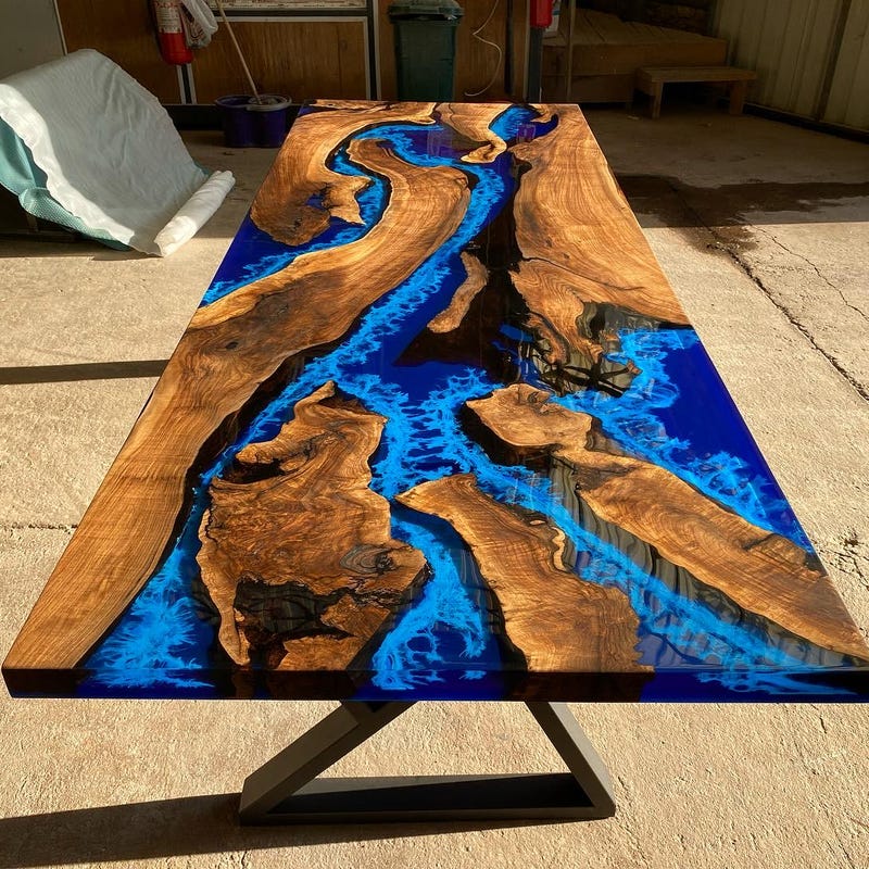 Walnut Epoxy Table - Etsy