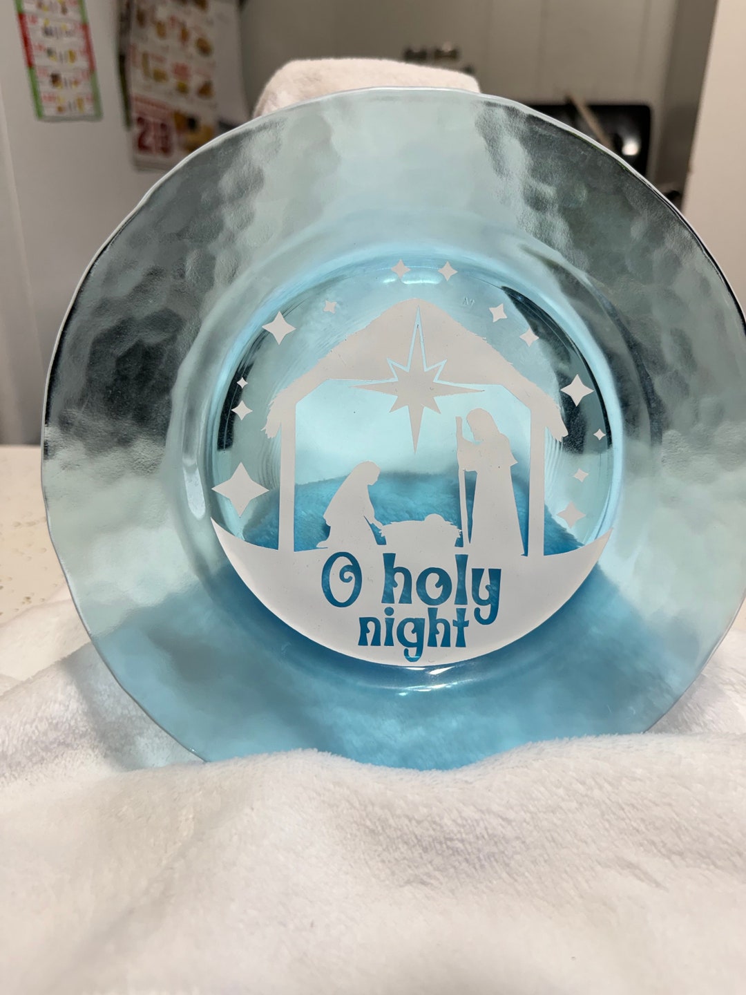 O Holy Night Plate, Christmas Decorations, Nativity Plate, Manger Scene ...