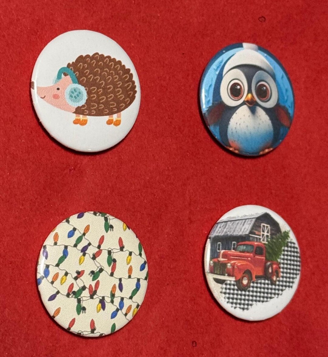Winter Interchangeable Button Toppers, ID Holder, Nurse, Teacher, Bank ...