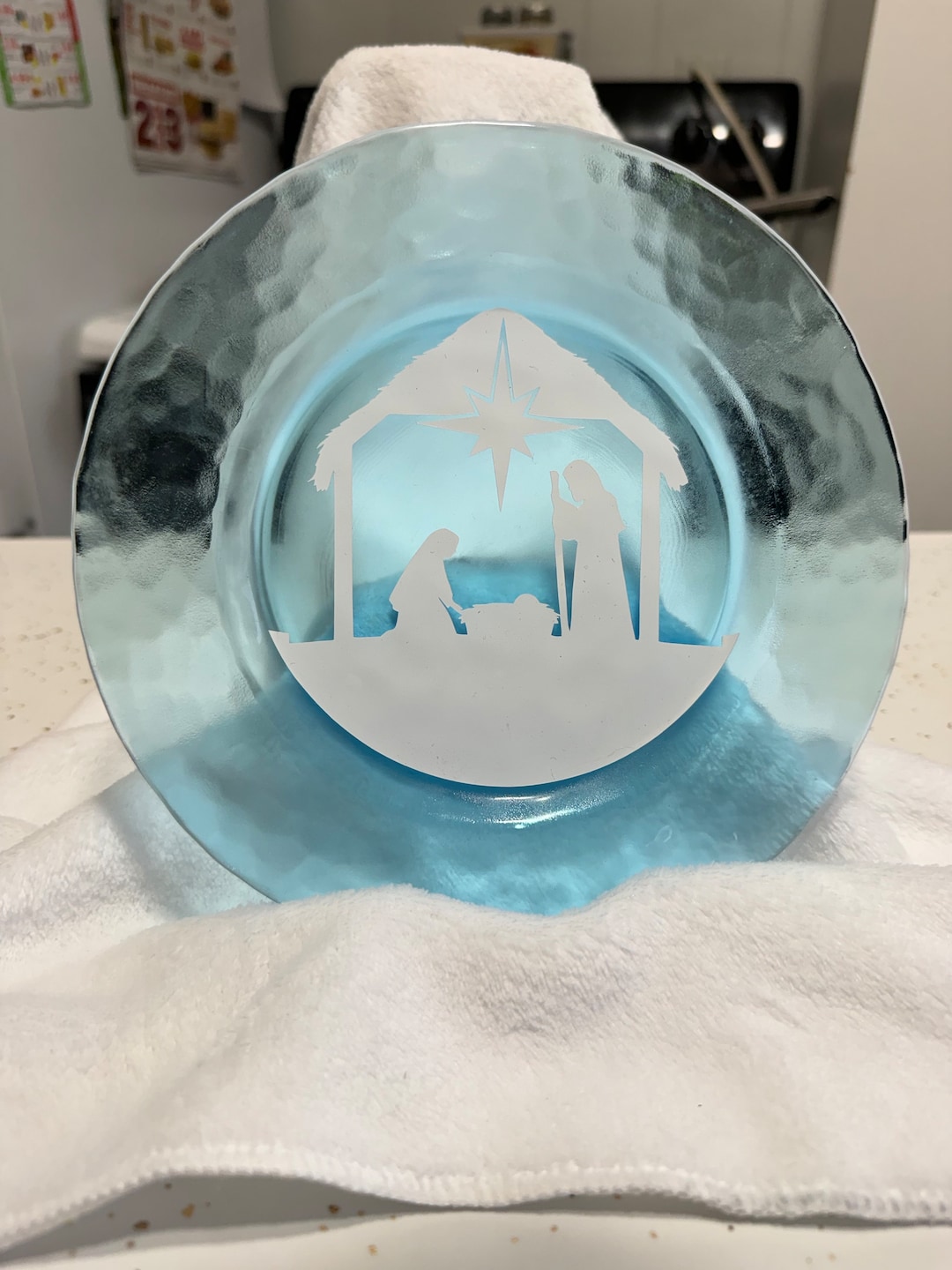 Manger Scene Plate, Christmas Decorations, Nativity Plate, Holy Night ...