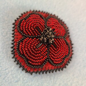 Beaded Poppy Brooch | Remembrance Day Poppy | Indigenous Veterans ...