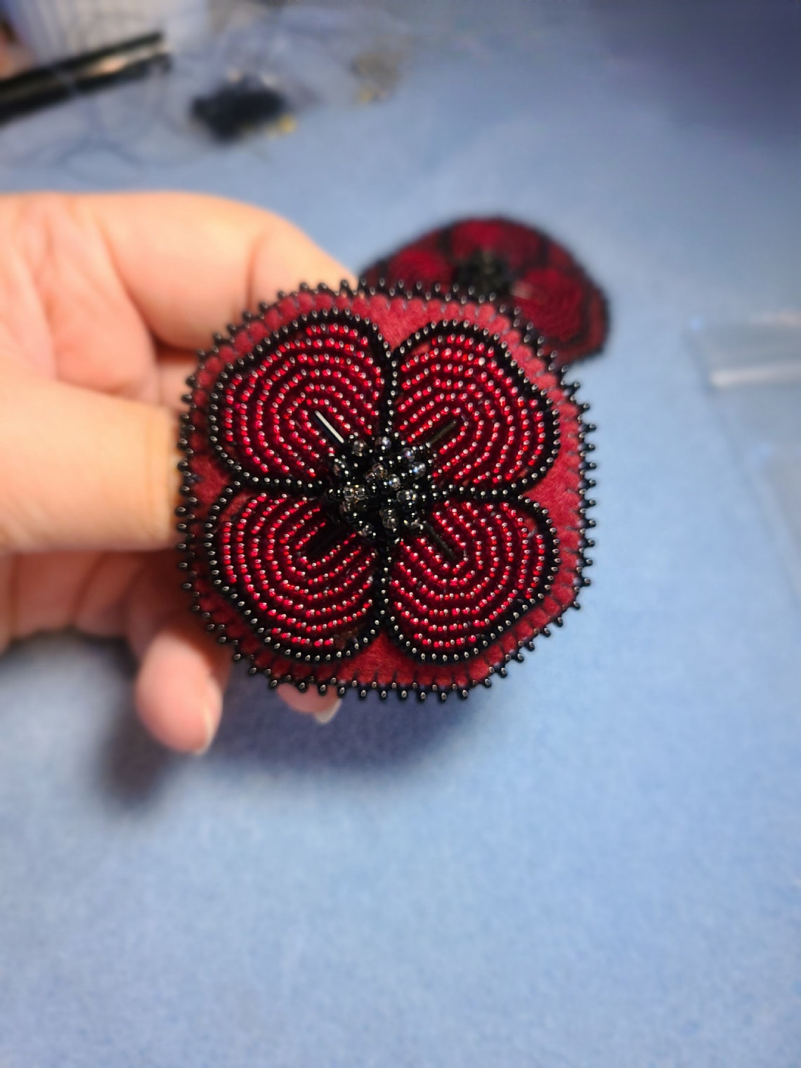 Beaded Poppy Brooch Remembrance Day Poppy Indigenous Veterans - Etsy Canada