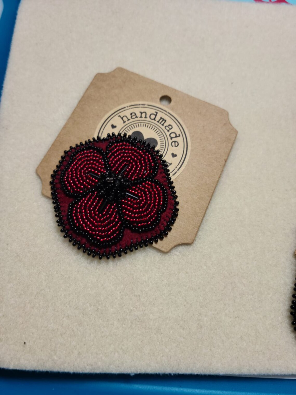 Beaded Poppy Brooch Remembrance Day Poppy Indigenous Veterans - Etsy Canada