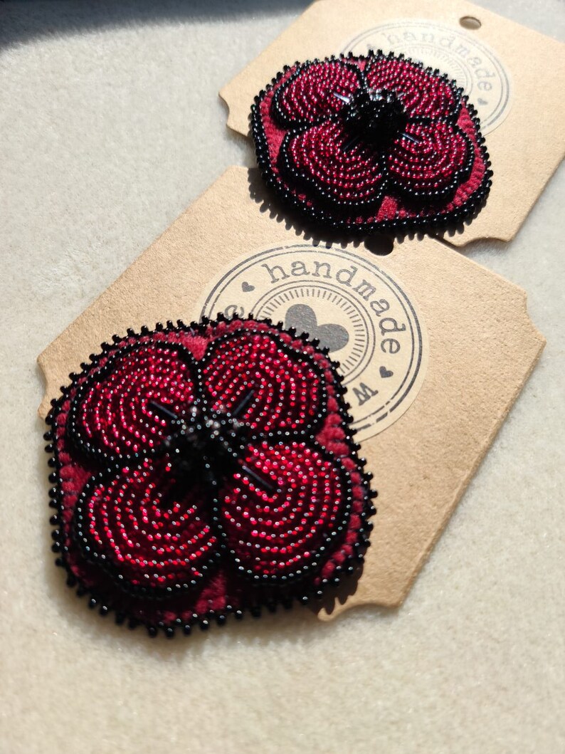 Beaded Poppy Brooch Remembrance Day Poppy Indigenous Veterans - Etsy Canada