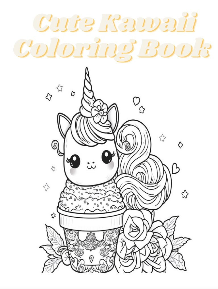 Cute Kawaii Coloring Book 1 - Etsy