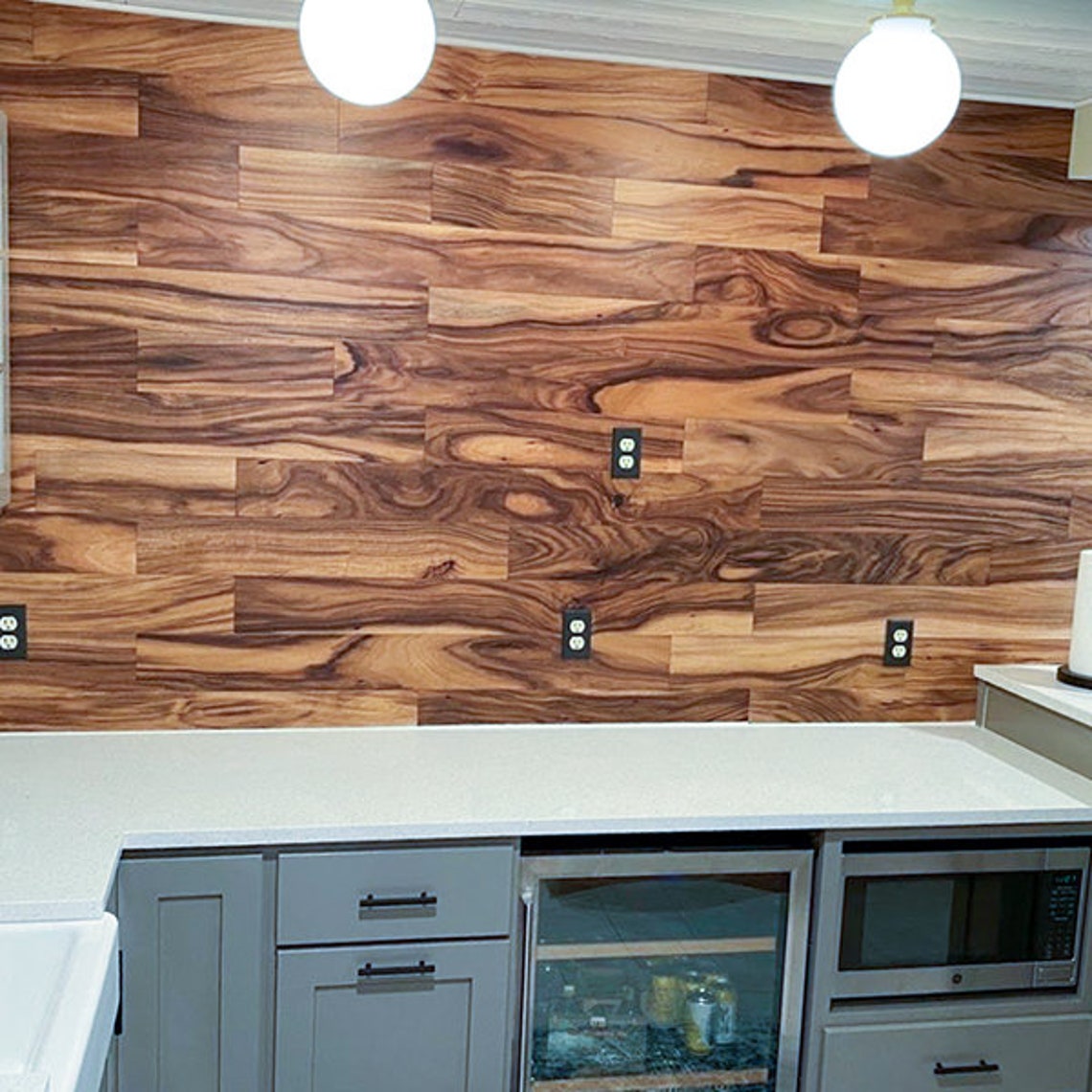 Natural Acacia Wood Wall Planks Panels Easy DIY With Self - Etsy