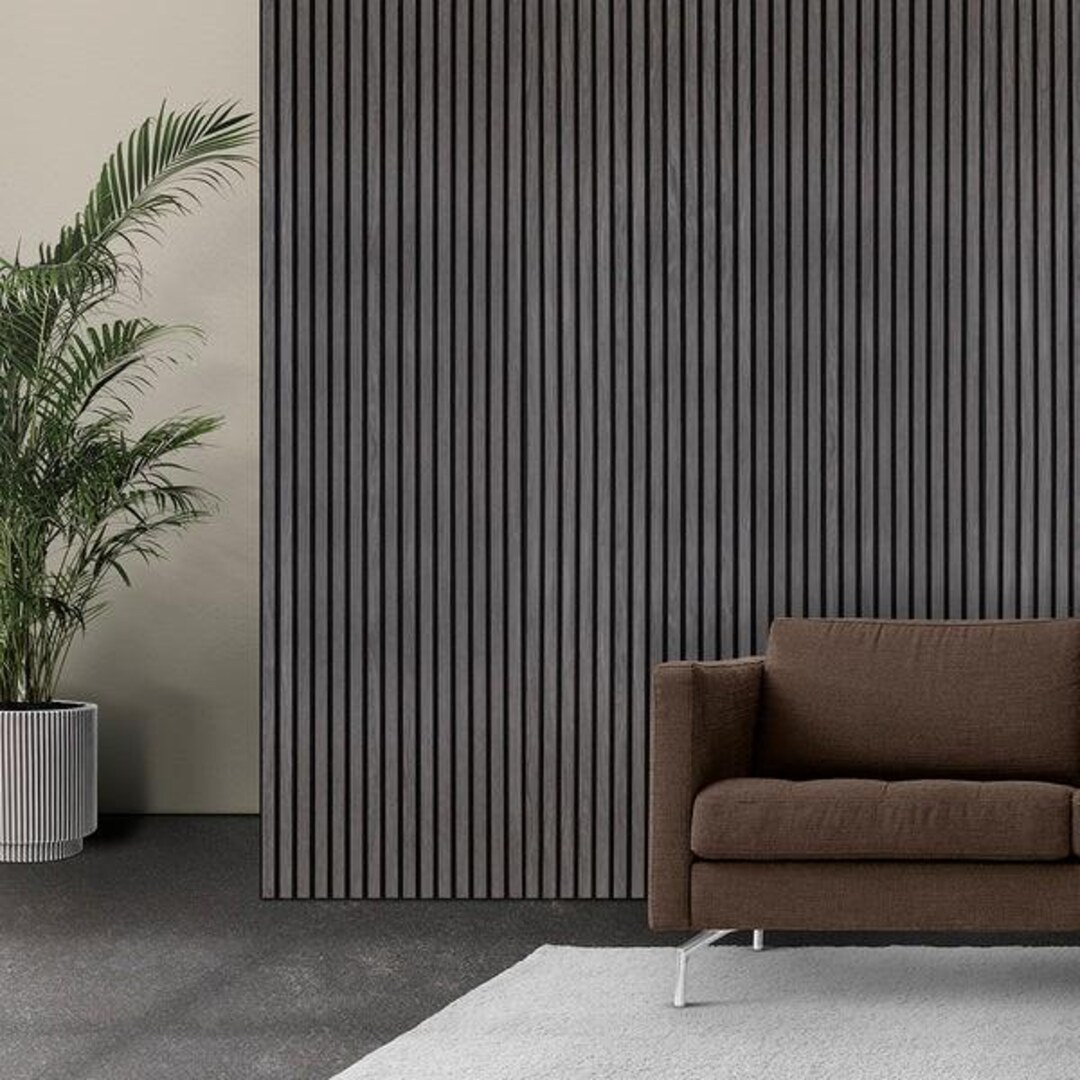 Cinder White Oak Acoustic Slat Panels 118", 14.99/ Sqft - Etsy