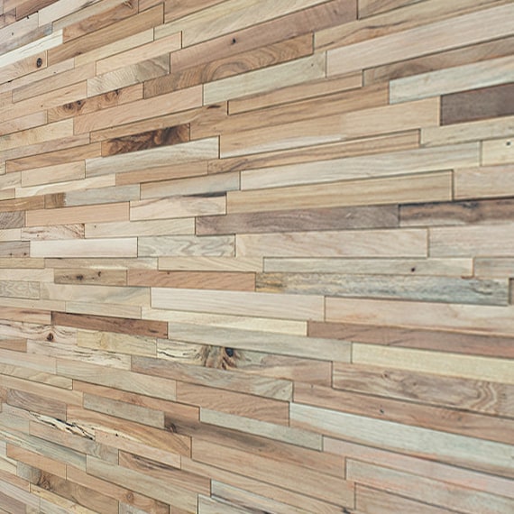 3D Stacked Natural Hickory Easy DIY Wood Wall Panels Shiplap - Etsy
