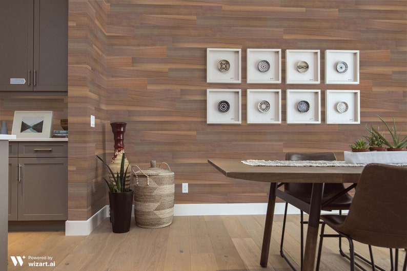 Natural Walnut Wood Wall Planks Panels Easy DIY With Self Stick or ...