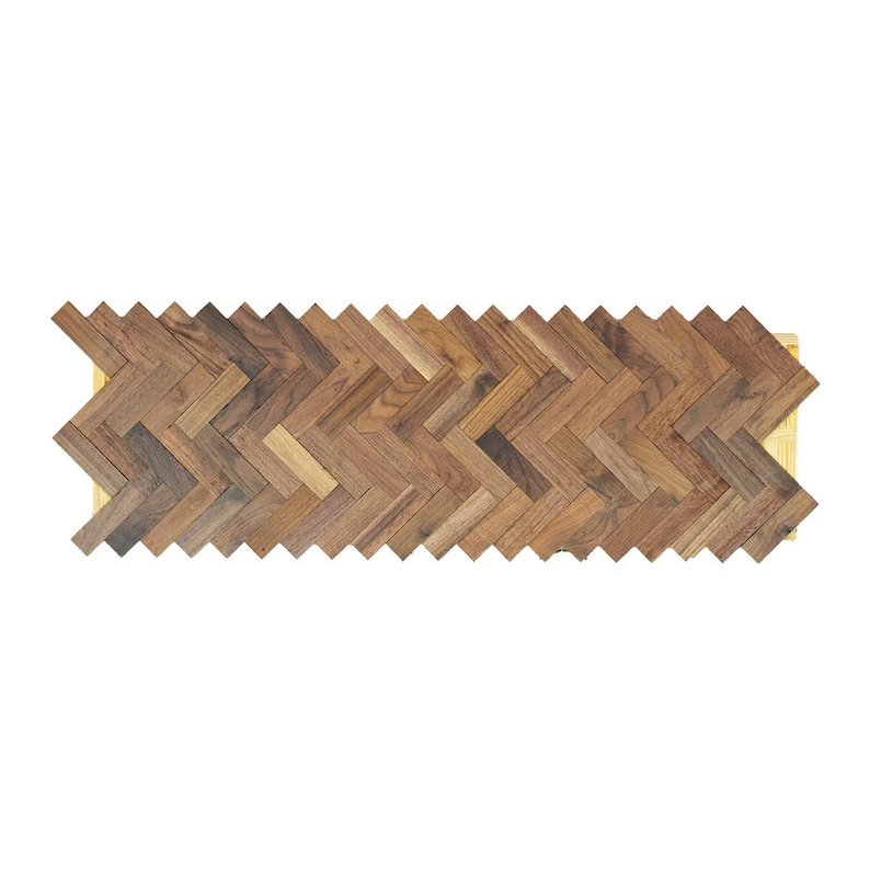 Natural Walnut 3D Herringbone Panels- Easy DIY Wood Wall Panels ...