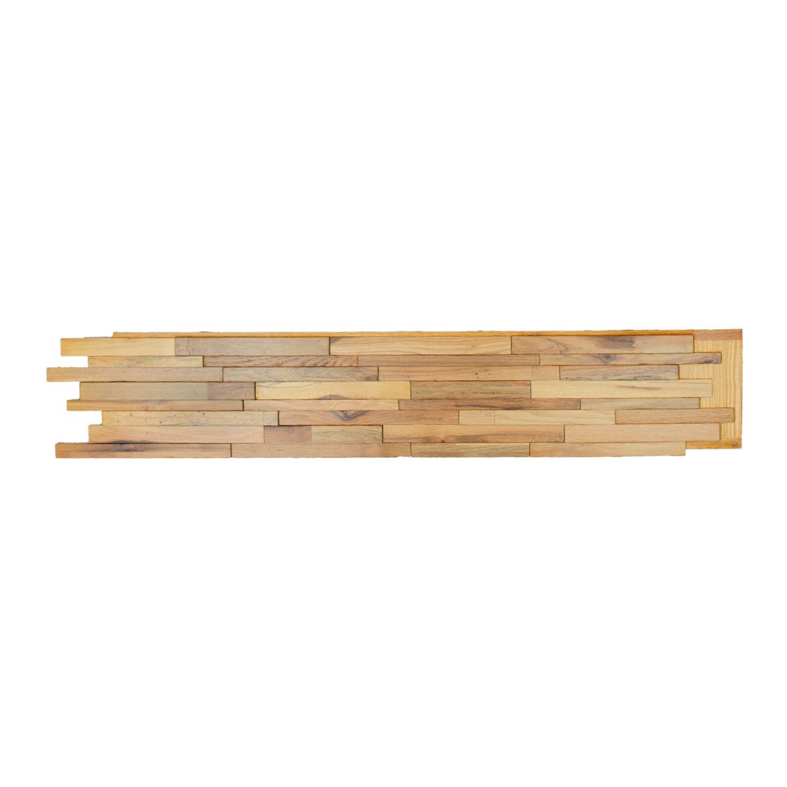 3D Stacked Natural Hickory, Easy DIY Wood Wall Panels, Shiplap Planks 8 ...