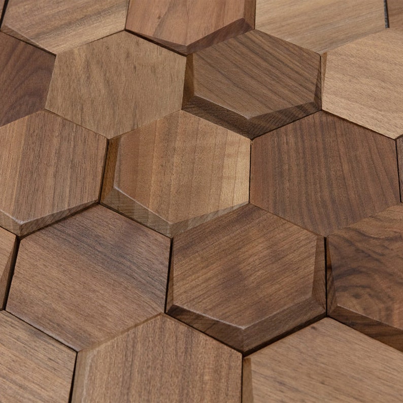 Natural Walnut 3D Hex Panels (natural Walnut) - DIY Friendly! 19.99/sq ...