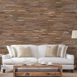 3D Stacked Natural Walnut, Easy DIY Wood Wall Panels, Shiplap Planks 8. ...