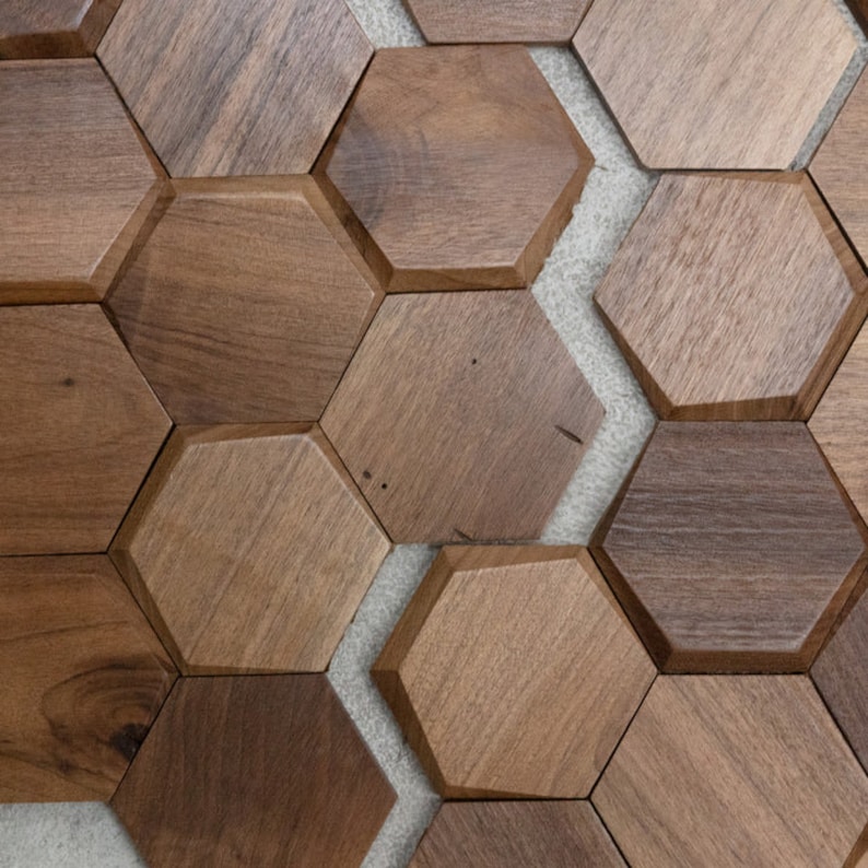 Hex Natural Walnut Walling (natural Walnut) - DIY Friendly! 19.99/sq Ft ...