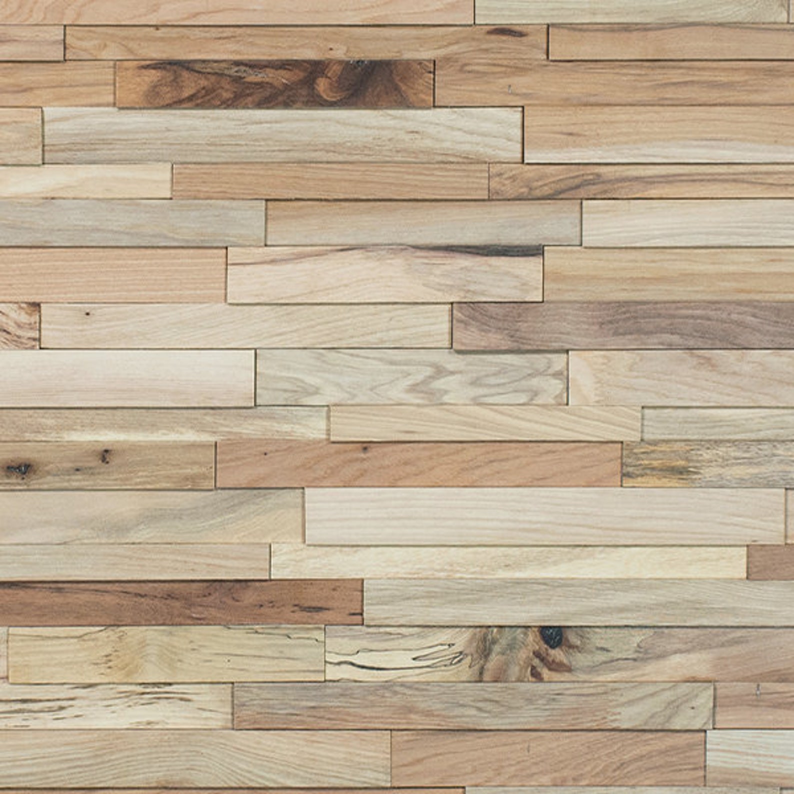 3D Stacked Natural Hickory, Easy DIY Wood Wall Panels, Shiplap Planks 8 ...