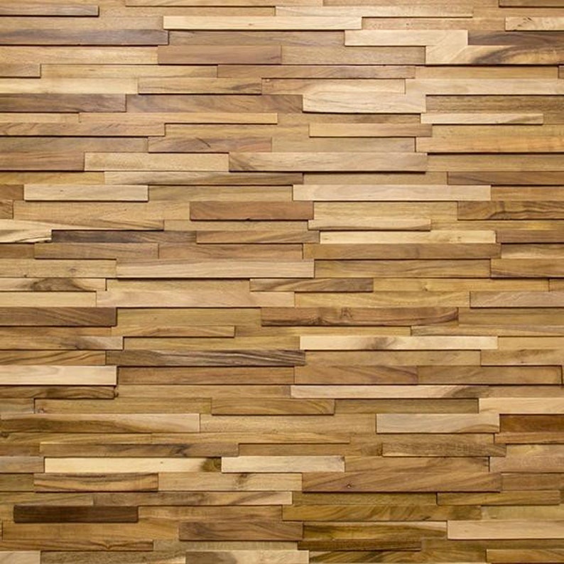 Natural Acacia 3D Stacked Panels, Shiplap Planks 8.99usd/sq Ft - Etsy