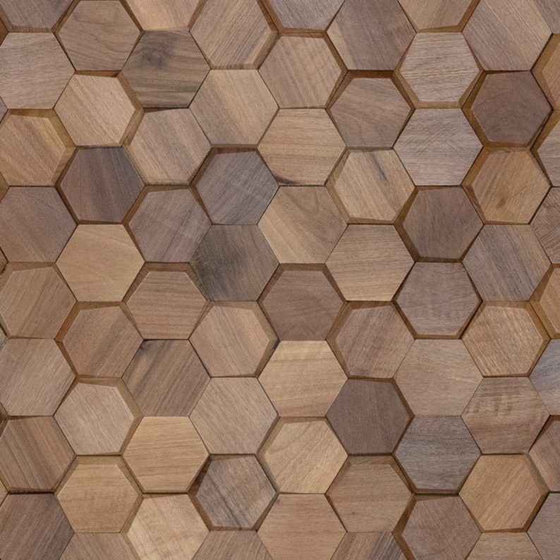 Hex Natural Walnut Walling (natural Walnut) - DIY Friendly! 19.99/sq Ft ...