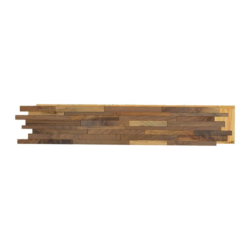 Natural Walnut 3D Stacked Panels, Easy DIY Wood Wall Panels, Shiplap ...