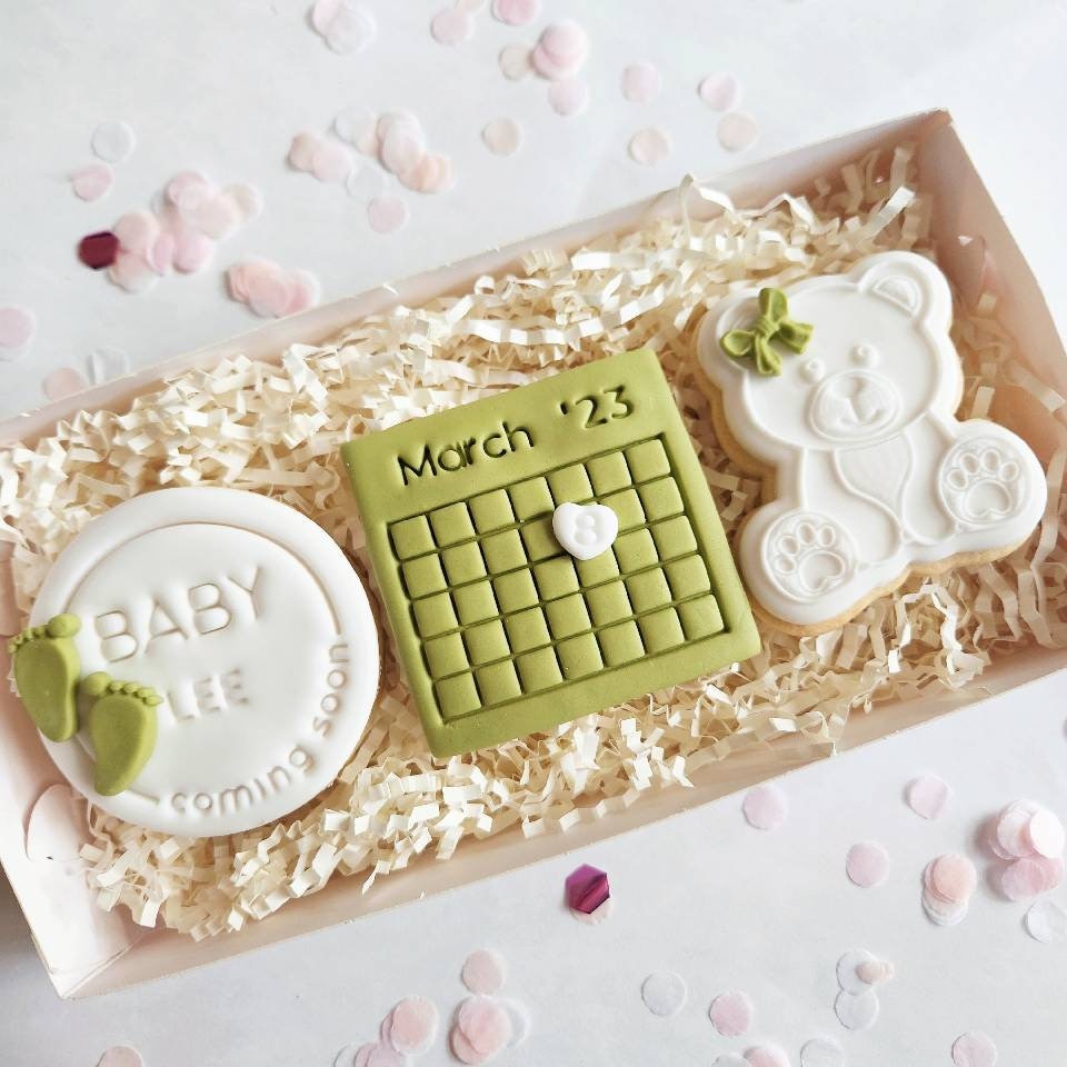 Baby Announcement Cookie Gift Box - Etsy