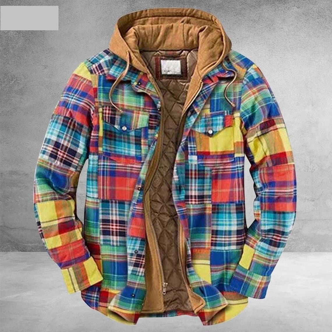 Patchwork Colorful Mens Jacket Coat Cloth Warm New Creative Quality ...