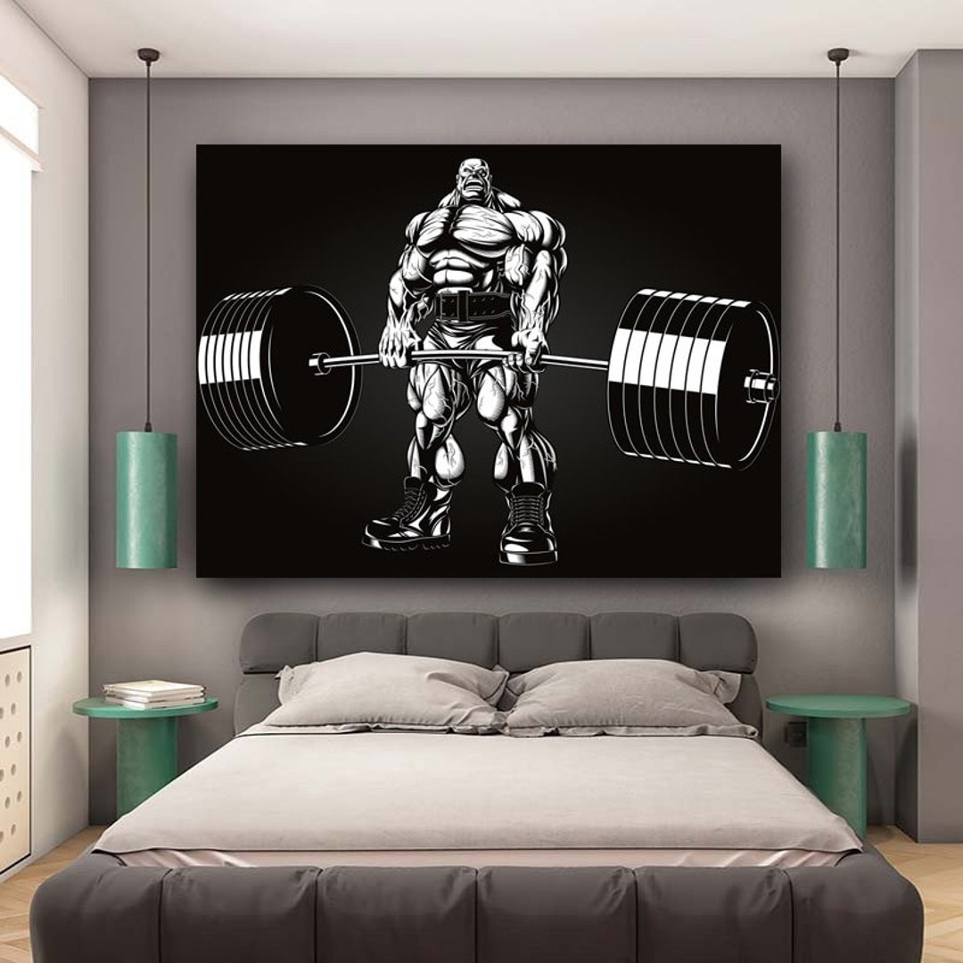 Powerlifting Deadlift Masculine Printed Art Posters Custom Posters ...