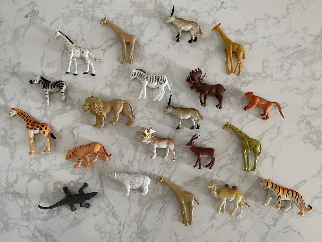 Lot of 20 Vintage Plastic and Rubber Animal Toy Figures - Etsy