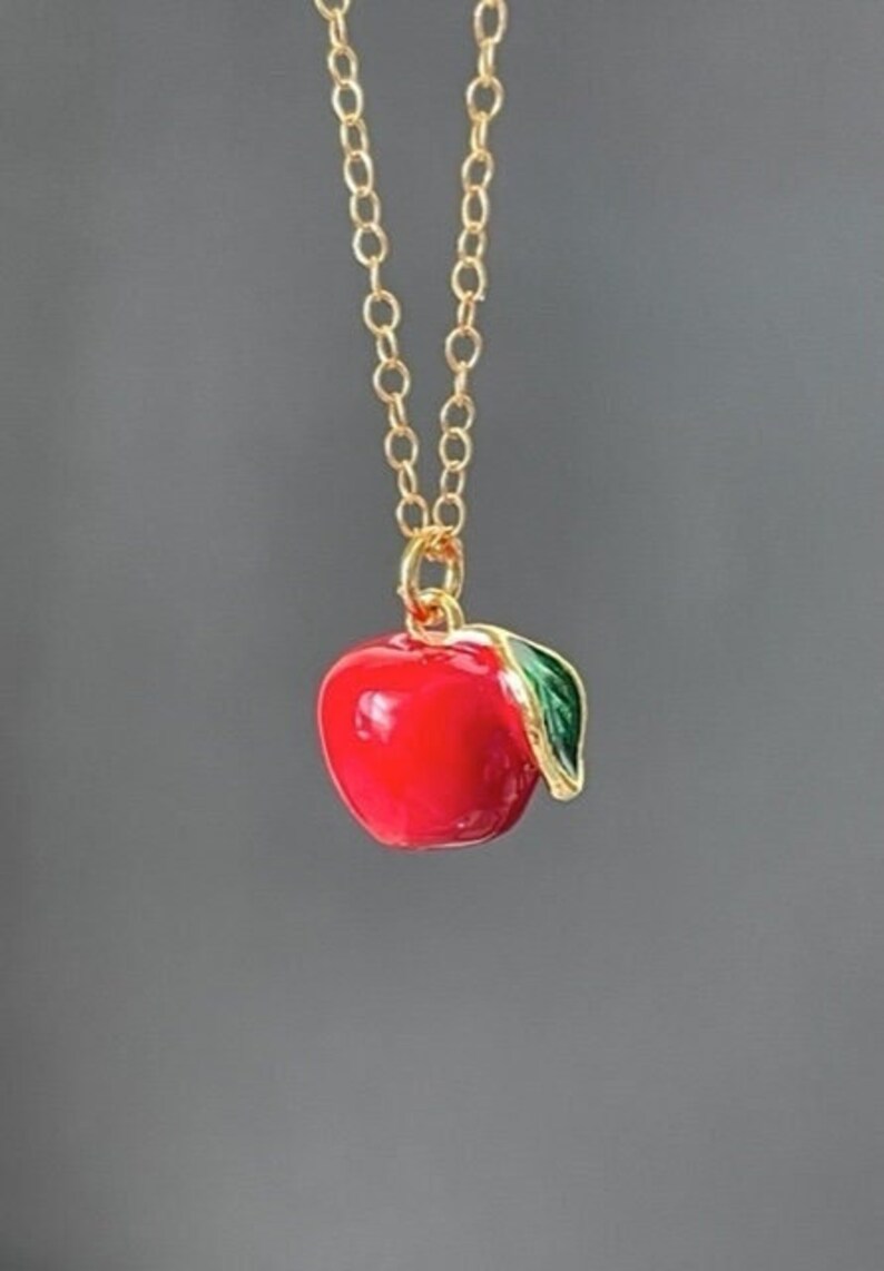 3D Gold Filled Apple Necklace - Etsy