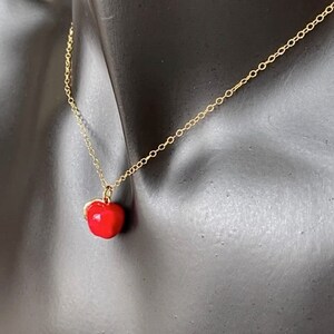3D Gold Filled Apple Necklace - Etsy