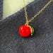 3D Gold Filled Apple Necklace - Etsy