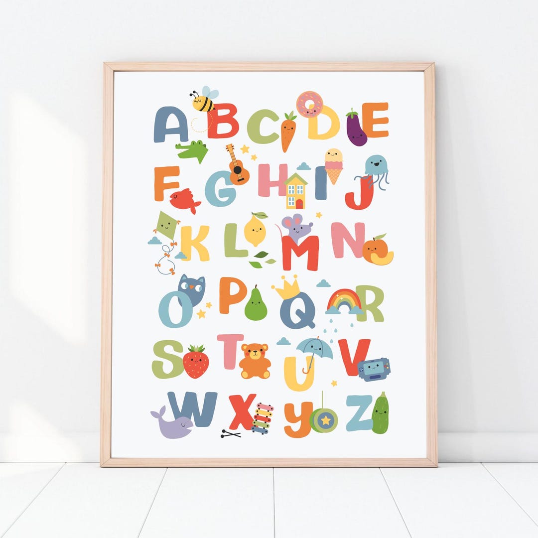 ABC Art Print, Alphabet Wall Art, Abc’s Fun Educational Printable ...
