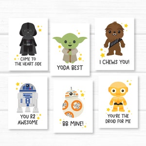Galaxy Valentines Cards - Printable Classroom Exchange Card - Star Wars ...