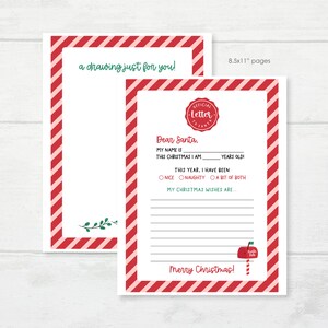 Letter to Santa Printable, Christmas Wish List, Santa Letter Template ...