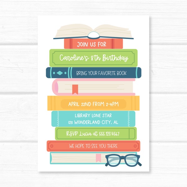 Library Invitation - Etsy