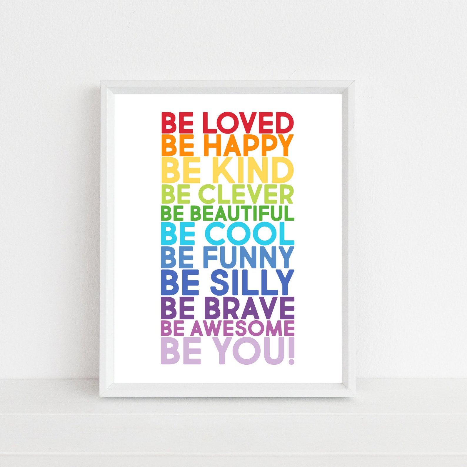 Be You Art Print Positive Quotes Instant Download Rainbow - Etsy