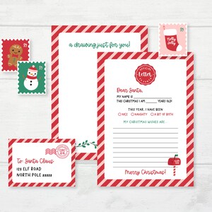 Letter to Santa Printable, Christmas Wish List, Santa Letter Template ...