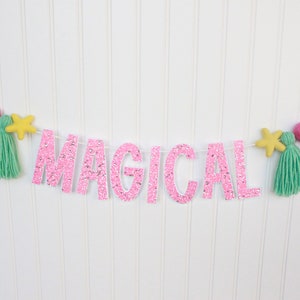 Magical Banner, Rainbow Party & Kids Room Decor, Handmade Glitter ...