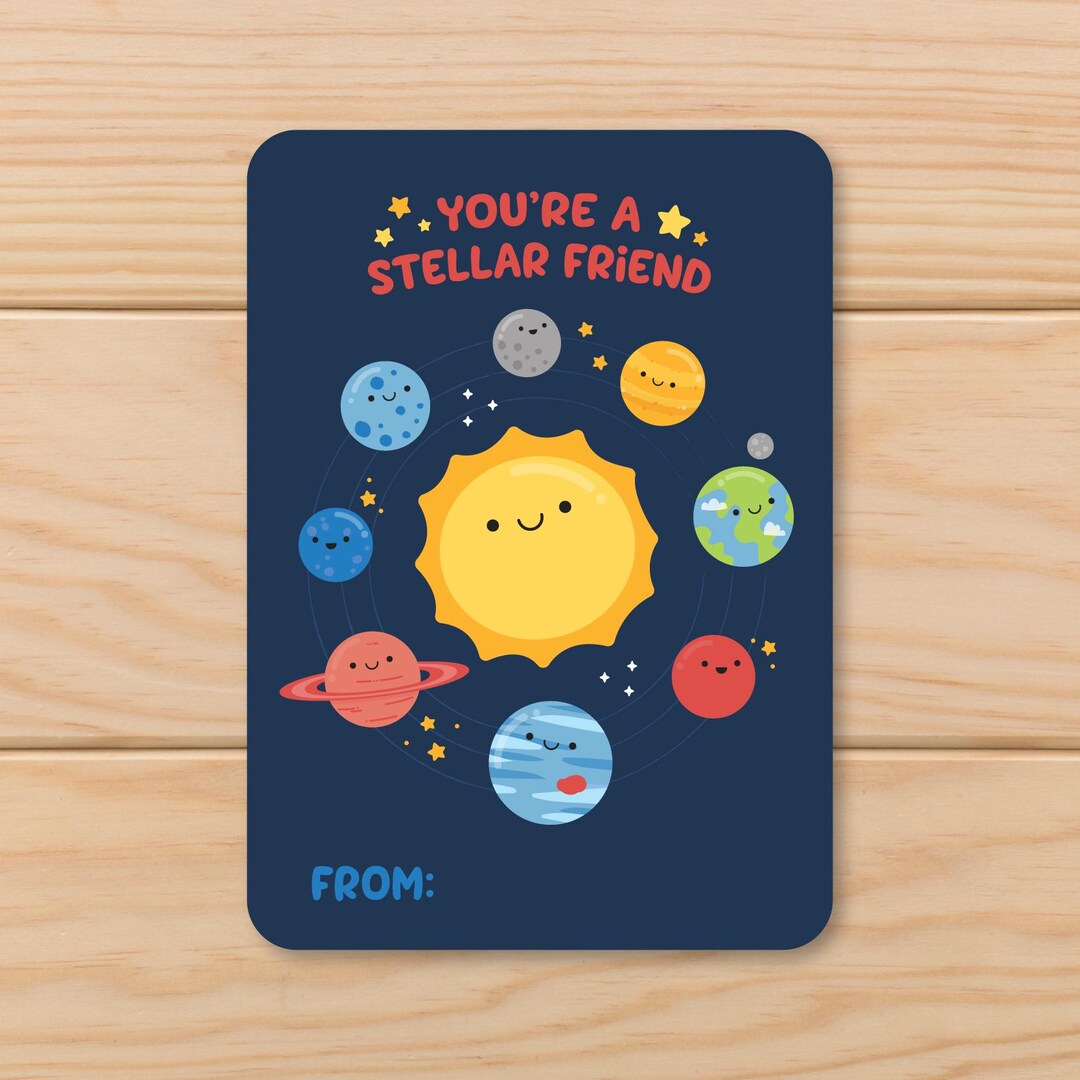 Planets Valentines Card - Solar System Printable School Classroom ...