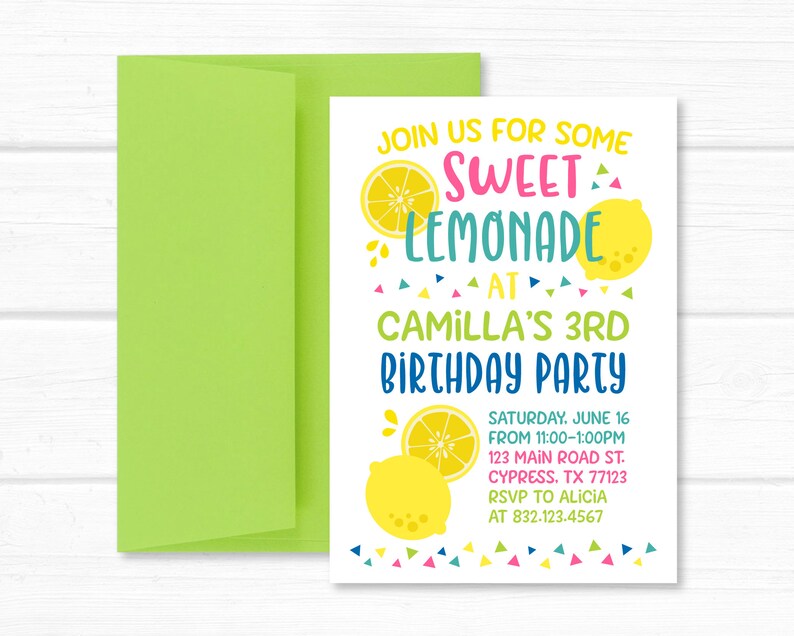 Lemonade Stand Invitation. Spring Sweet Lemons Birthday Party - Etsy