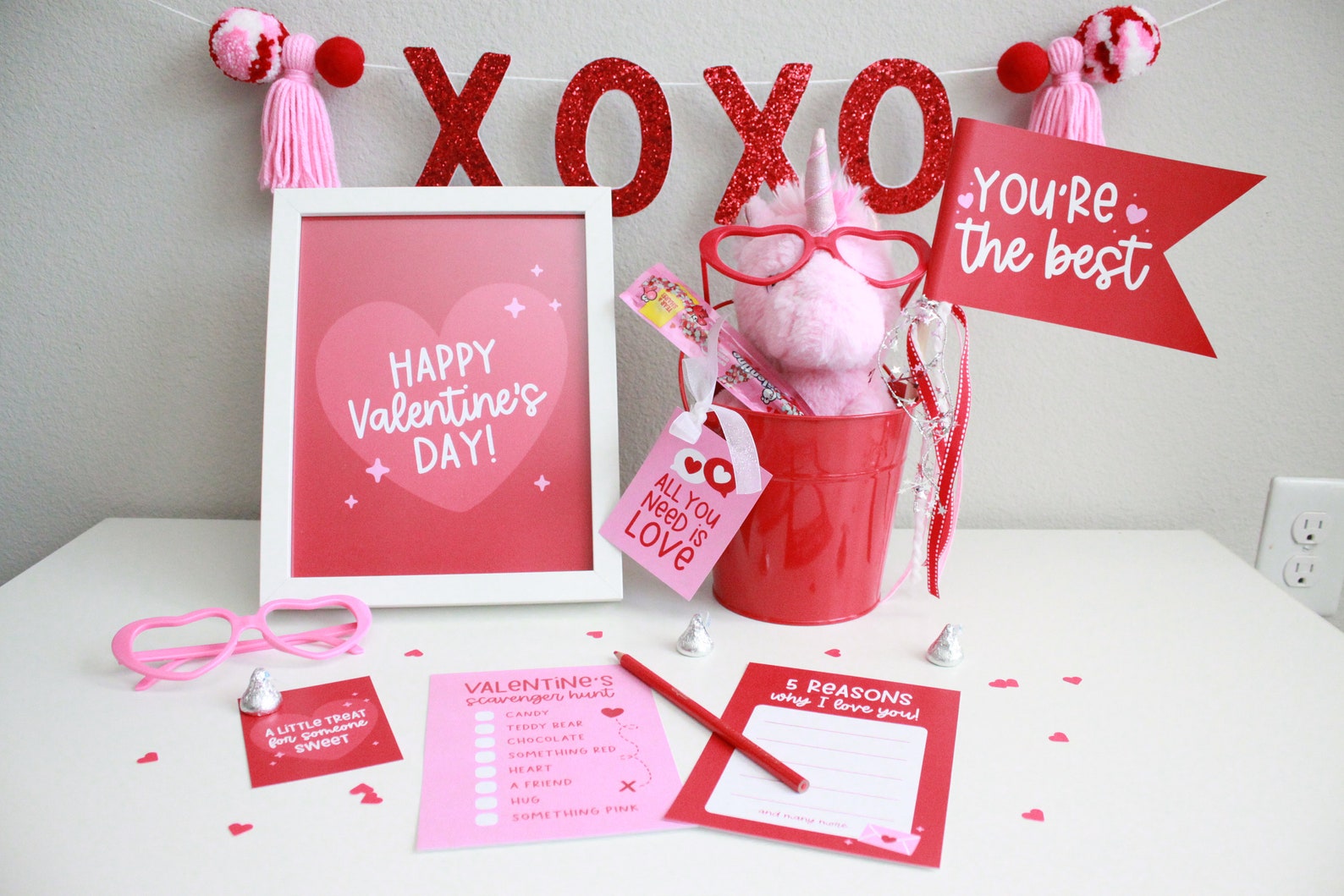 XO XO Banner, Valentines Day Party & Room Decor - Etsy