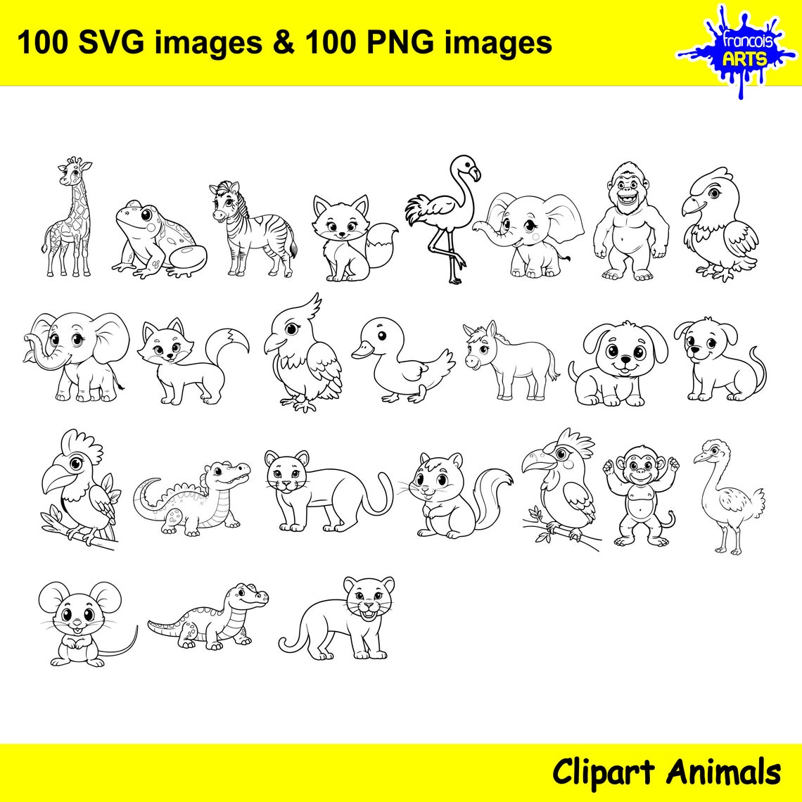 100 Animal Doodle Svg Bundle | Animal SVG | Doodle Svg | Animal Clipart ...
